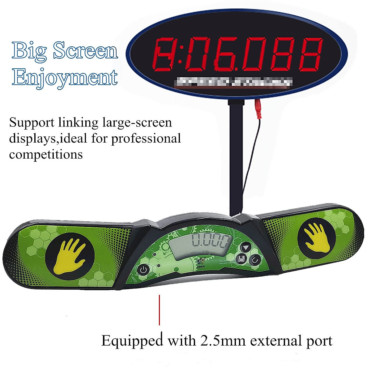 Speed Timer for Cube, Professional Touch Control Timer with Display and Voice Sound Effect, Automatic Calculation Timer for Competition, for Birthday, Christmas (Black)