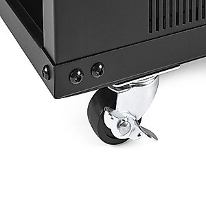 NavePoint 9U Portable Server Rack with Casters - 9U Network Rack Open Frame with Adjustable Rails, 132lbs Capacity - Up to 22.6" Deep 19-Inch Rack for IT Equipment, Telecom & A/V, Black