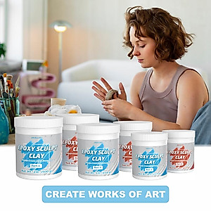 White Epoxy Sculpt Clay, 1 Pound Self-Hardening AB Epoxy Sculpt Clay for Sculpting, 2 Part Modeling Compound (A & B), Epoxy Clay Magic Sculpt for Sculpting, Modeling, Filling, Repairing