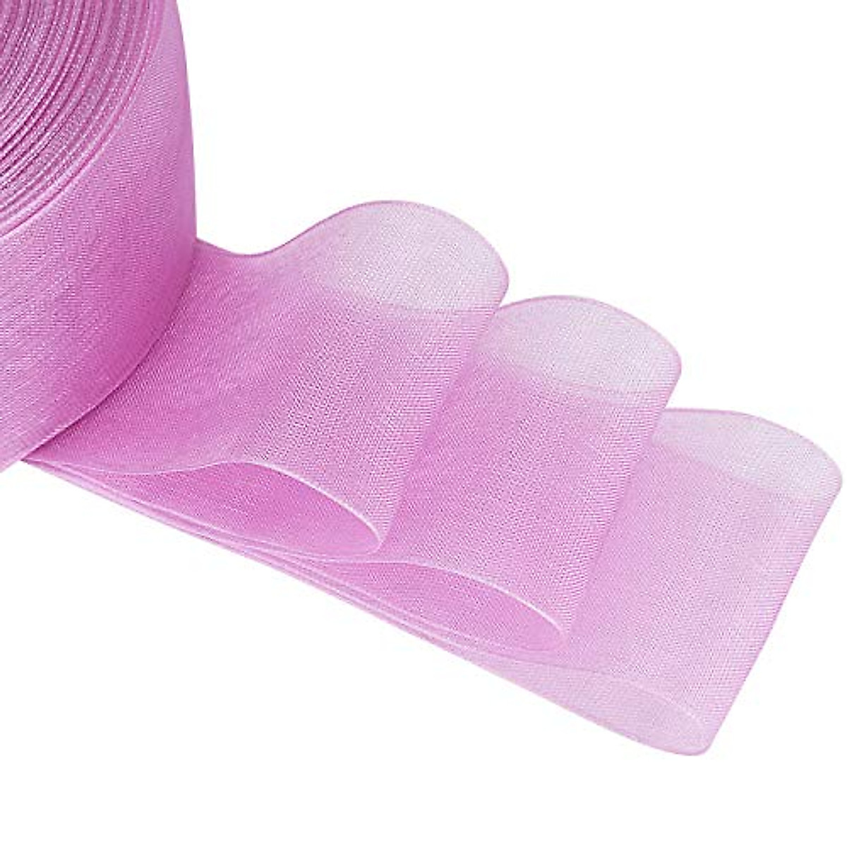 Livder 3 Rolls Sheer Chiffon Ribbons 1.5 Inches x 49 Yards/ Each Roll for Wedding Gift Wrapping Home Decorations (Purple, Violet, Light Purple)