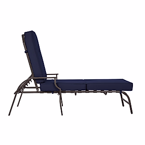 Kozyard Maya Chaise Lounge - Outdoor Patio Recliner Chair, Comfortable Patio Lounge Chair, Elegant Chaise Lounge Chair for Relaxation, Perfect Outdoor Recliner Chair (Navy Blue)