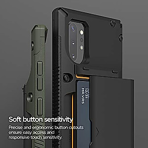 VRS DESIGN Damda Glide Pro for Galaxy Note 10 Plus, with [4 Cards] [Semi-Auto] Premium Sturdy Credit Card Slot Wallet for Samsung Galaxy Note 10 Plus 5G Case 6.8 inch(2019) Black