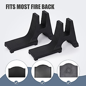 INNO STAGE Cast Iron Fireback Feet - Durable Fireplace Fireback Support for All Firebacks | Heavy-Duty Cast Iron Fireplace Feet, 1 Pair