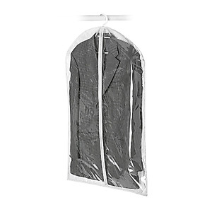Whitmor Zippered Hanging Suit Bag - Clear,Gray