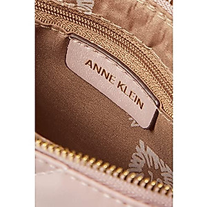 Anne Klein AK Quilted Pouch wrislet with Chain, Petal Pink/Petal Pink
