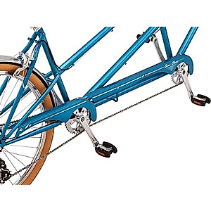 Schwinn Twinn Classic Tandem Adult Beach Cruiser Bike, Double Seater, Low Step Steel Frame, 7-Speed, 650c Urban Tires, Alloy Caliper Brakes, Medium Frame, Blue