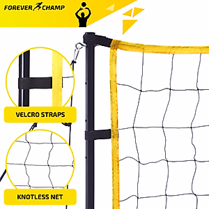 Volleyball Net Outdoor - Includes 32x3 Ft Large Regulation Size Net, Soft Volleyball, Carrying Bag, Boundary Lines, Steel Poles & Pump - Large Volleyball Net for Backyard, Beach, Pool