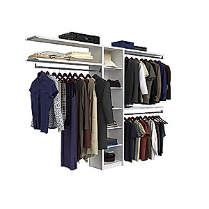 ClosetMaid 6105340 SpaceCreations 44" - 115" Wood Closet Organizer Kit, Classic White