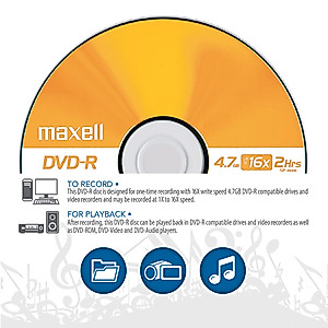 Maxell 638033 DVD-R Gold - Superior Archival Life for Storing Valuable Data -Write Once DVD-R 4.7 Gb Card 5 Disc Pack,Multicolor