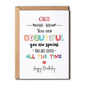 Gigi You Are Beautiful You Are Special - Gigi Birthday Card Poem Card For Gigi - Birthday Card For Gigi - Card For Gigi