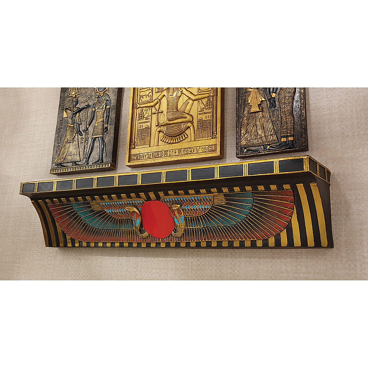 Design Toscano Egyptian Ur-Uatchi Ceremonial Offering Wall Display Shelf, Full Color