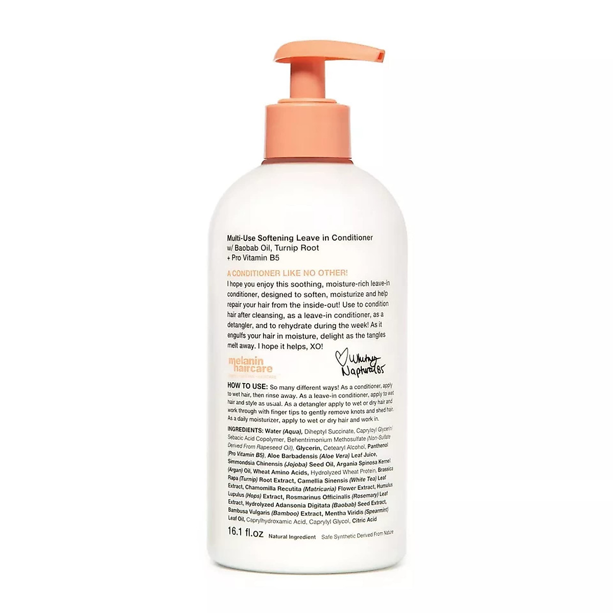 M & H Melanin Multi-Use Softening Leave In Conditioner,16 Oz. Formulated with Nourishing Baobab Oil, Turnip Root,ProVitamin B5,Hydrate, Soften and Condition, 16 Fl Oz (Pack of 1) (Single Pack)