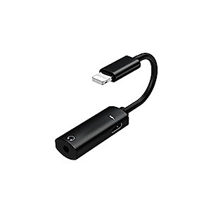 Headphone Adapter for Lightning to 3.5mm AUX Audio Jack and Charger Dongle Earphone Splitter for iPhone 11 12 Mini pro max xs xr x se 7 8 Plus Ipad Air Power Charging Connector Apple MFI Certified