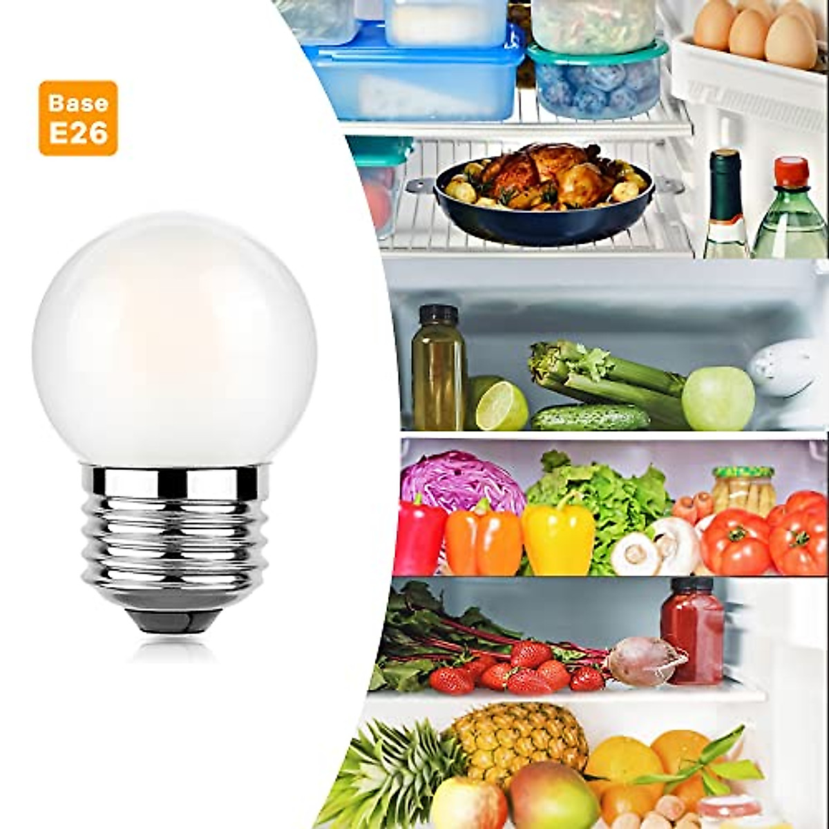 Sphoon G40 Led Low Wattage Bulb 3W Equivalent 25 Watt Light Bulbs, Standard E26 Small Power, Frosted, Warm White 2700K, Dimmable for Bathroom Bedside Accent Lamps Appliance Bulb Refrigerator Pack of 2