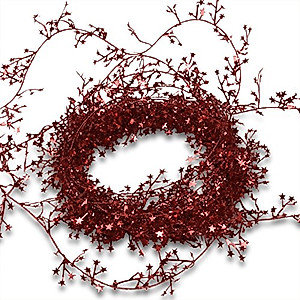 Red Small Star Garland Christmas | Length - 30 ft.