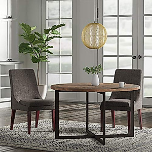 Globe Electric 61014 1-Light Pendant, Natural Rattan Shade, White Inner Fabric Shade, Designer White Cloth Cord, Bulb Included