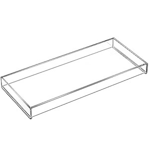 MaxGear Vanity Tray, Toilet Tank Storage Tray, Acrylic Bathroom Tray Bathtub Tray Bathroom Vanity Organizer Clear Perfume Tray Countertop for Soap, Towel, Tissue, Candle, Plant, 11.8 × 5× 1.2 inch