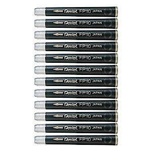 Pentel Pocket Fude Brush Pen Refills (FP10-A), Black Ink, × 3 Pack/total 12 Refills (Japan Import)