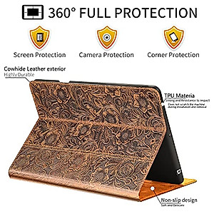 Gexmil for Ipad Mini 6 CASE 8.3 inch Case 2021,Genuine Leather Ipad Mini 6th Generation Cover,Made from Real Leather Cowhide(Brown)