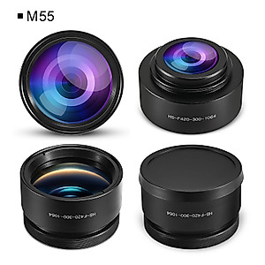 Monport F-Theta M52 Lens,Suitable for 1064 nm Monport Fiber Laser Marking Machines,11.8"x11.8"(300x300mm) Working Area,Fiber Laser Field Lens Replacement