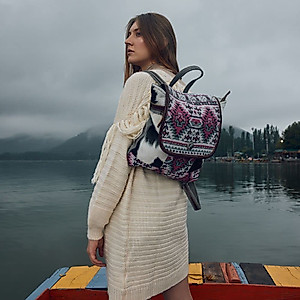 Myra Bag Western Leather Backpack Bag for Women - Flapover Upcycled Cowhide Bag Mia