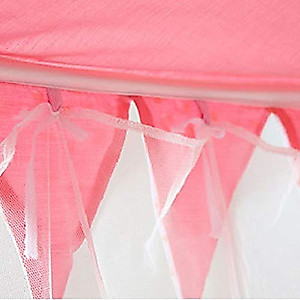 OldPAPA Princess Bed Canopy for Children, Toddler Bed Mosquito Net Crib Gauze Curtain Tent Half-Round Dome Reading Corner Tent Room Decor, Red