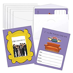AICHENGZI 20pcs Friends Birthday Party Invitations Friends TV Show Themed Party Decorations Cards With Envelopes Graduation Bachelorette Party Invitations