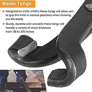 Knife Making Tongs Set Blacksmith Bladesmith Knife Tong Anvil Vise Forge (3 Tongs)