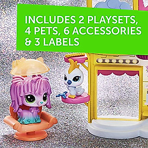 Littlest Pet Shop Prep 'n Party Double Playset Toy, Sparkle Deco, Includes Fan-Voted Pet, Ages 4 and Up