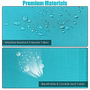 TANGKULA 3 Person Patio Swing, Steel Frame with Polyester Angle Adjustable Canopy, All Weather Resistant Swing Bench, Suitable for Patio, Garden, Poolside, Balcony (Turquoise)