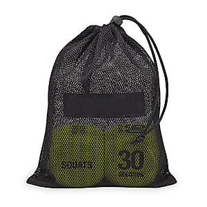 SPRI Exercise Dice (6-Sided) - Game for Group Fitness & Exercise Classes - Includes Push Ups, Squats, Lunges, Jumping Jacks, Crunches & Wildcard ( Carrying Bag)