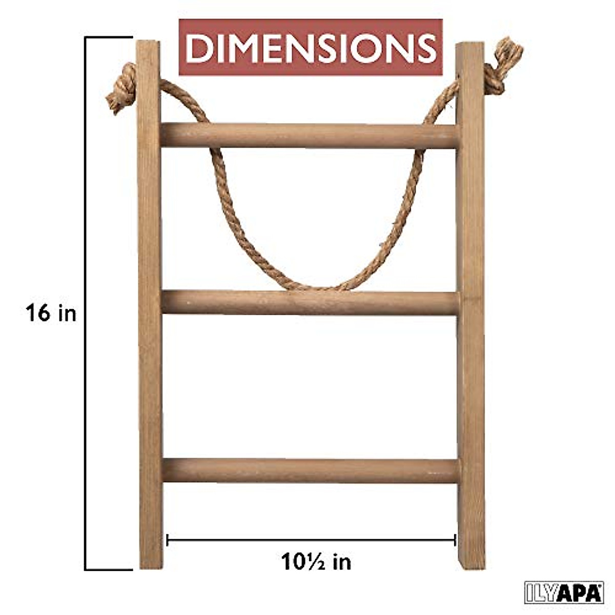 Ilyapa Hanging Towel Rack Ladder for Bathroom - Weathered Wood Blanket Ladder for Rustic Bedroom Farmhouse Decor