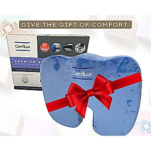 Comfilux Gel Car Seat Cushion - Office Chair Memory Foam for Butt, Sciatica Comfort - Ergonomic Coccyx, Back, Tailbone Pain Relief Pad - Pillow for Automotive Drivers, Computer Desk Chairs