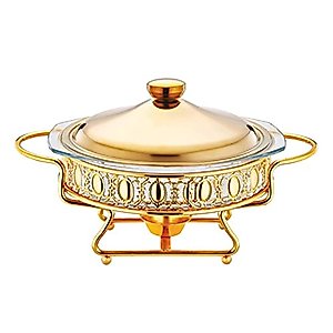 Chafing Food Warmer Chafing Dish Buffet Set Buffet Servers and Warmers Professional Chaffing Server Set Commercial Chafer for Catering (Gold 2L)