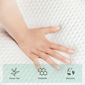 Nestl Green Tea King Size Mattress 12 Inch - Cooling Graphite Memory Foam King Mattress, Fiberglass Free King Mattress in A Box, Pressure Relief Supportive Bed in A Box, CertiPur-US Certified