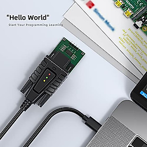 DriverGenius USB C to Serial RS232 DB9 Adapter Cable with 3 x LED Indicators - Prolific PL2303 - Compatible for Windows 11, macOS Sequoia 15.1.1 (USB232A-B-C, 3ft/1m)