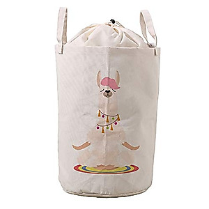 LifeCustomize Laundry Baskets Bin Clothes Hamper, Funny Llama Collapsible Drawstring Baby Dirty Clothing Storage Basket for Nursery Organizer