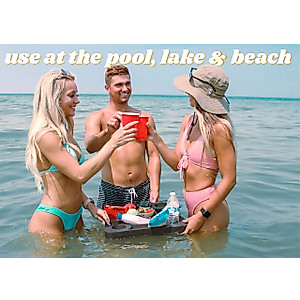 Polar Whale Floating Drink Holder Refreshment Table Tray for Pool Beach Party Float Lounge Durable Foam 17.5 Inches Large 10 Compartments UV Resistant