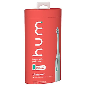 Colgate hum Smart Electric Toothbrush with Timer, Bluetooth and Travel Case, 3 Sonic Vibration Modes, Teal(Discontinued/no Refill Heads Available)