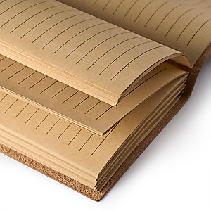 MAYBELL Leather Journal for Writing 5"x 7", Genuine Leather Bound Journal for Men Women, 200 Lined Pages Leather Notebook for Traveling (Brown)