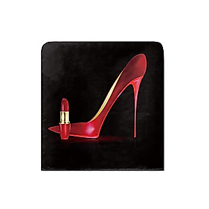 Maliyand Chair Back Cover, Red Lipstick High Heel Shose Black Chair Covers Removable Chair Protector Slipcover for Dining Room, Kitchen, Restaurant, Set of 6