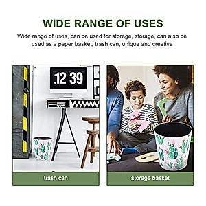 Zerodeko Car Decor PU Leather Trash Can Cartoon Animal Decorative Paper Basket Toilet Garbage Bin Waste Container Sundries Storage Bucket for Kitchen Office Bedroom 10L B Office Decor