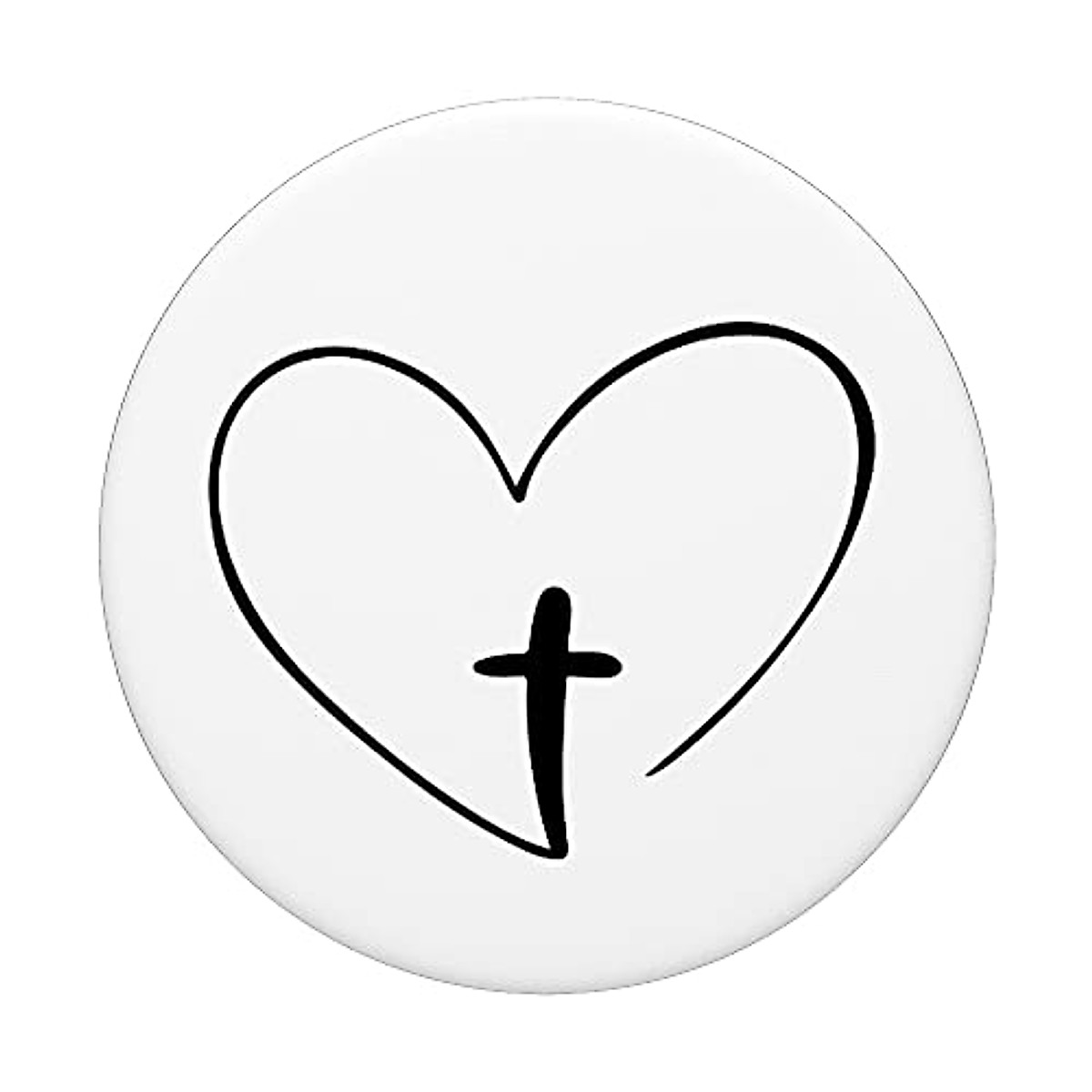 Christian Inspirational Pop Socket - Jesus Cross And Heart PopSockets Swappable PopGrip