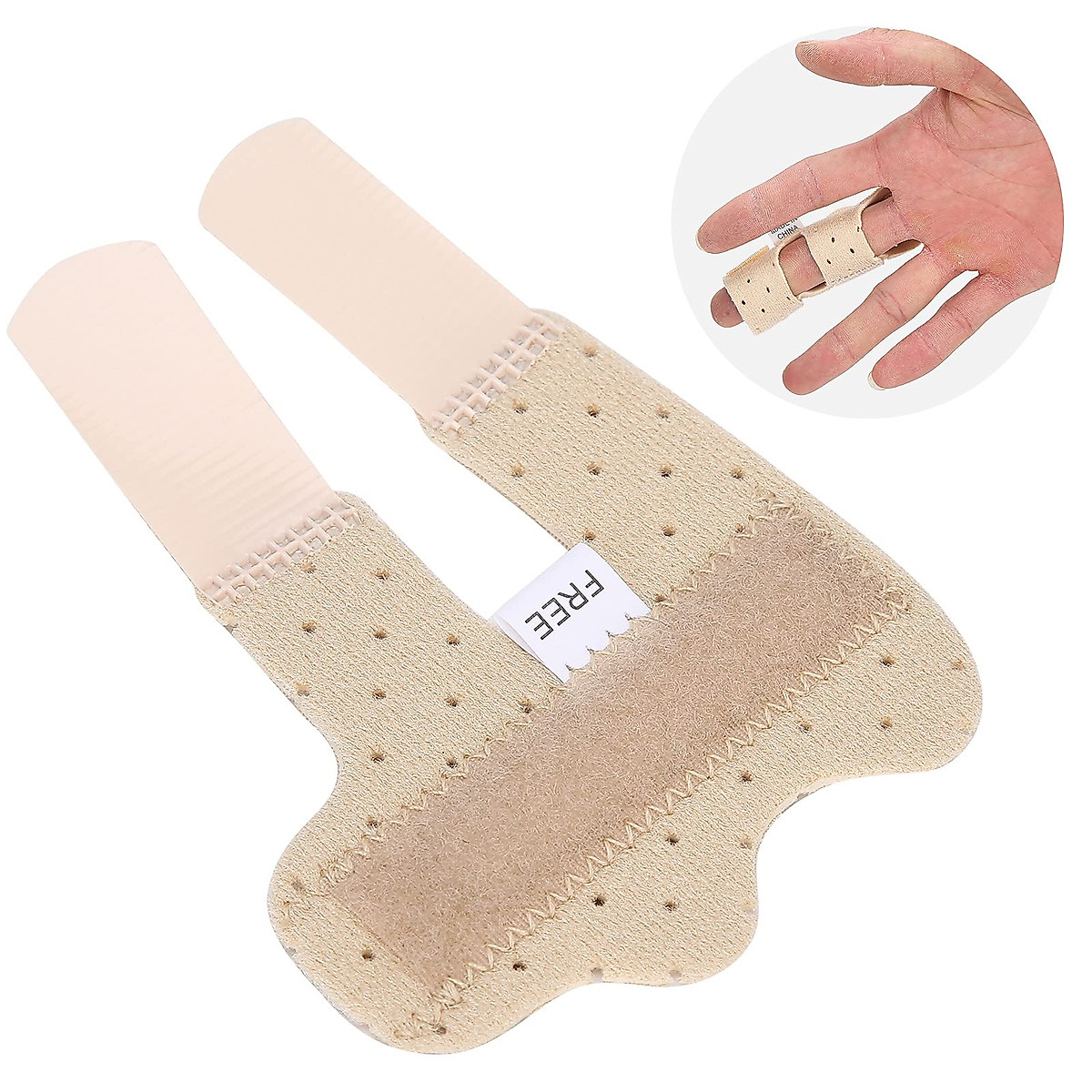 Milltrip Finger Splint, Finger Splint Brace Finger Sprain Fracture Fixation Support for Index Middle Finger (Skin Color)