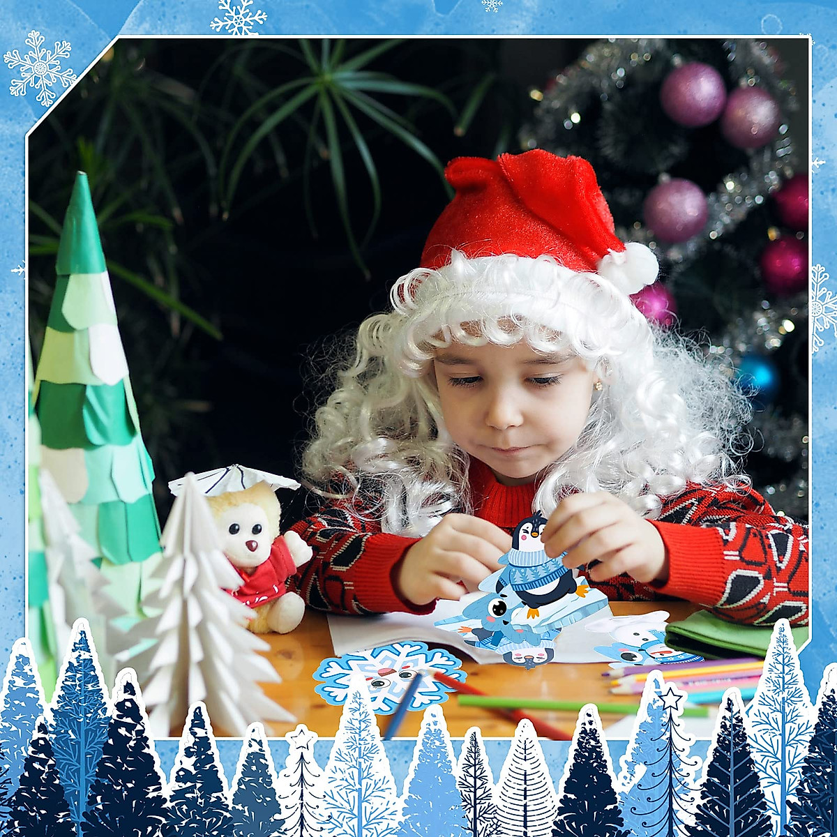 80 Pcs Winter Cutouts Winter Paper Bulletin Board for Preschool Paper Bulletin Board Decorations Preschool Classroom Back to School Teacher Supplies Classroom Cutouts