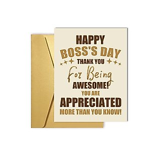 Jumbo Happy Boss’s Day Card for Boss Manager, Big Boss Thank You Card, Funny Oversize Appreciation Card from Team, Thank You for Being Awesome