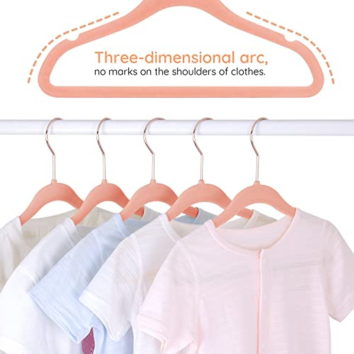 IEOKE Baby Velvet Hangers,50 Pack Children Clothes Hangers Ultra Thin Non Slip Clothes Racks with 6 Pcs Kids Clothing Dividers