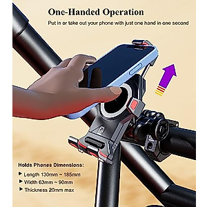 BRCOVAN Aluminum Alloy UTV Phone Holder with Vibration Dampener & High-Speed Secure Lock, Metal Anti-Shake UTV Roll Bar Cellphone Mount Fit Roll Cage 1.5/1.65/1.75/1.85/2 inch, for 4.7''-7.2'' Phones