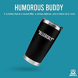 Panvola Allegedly Lawyer Mug Funny Graduation Gift For Law Student Teacher Attorney Vacuum Insulated Tumbler With Straw Lid Funny Stainless Steel Drinkware 30 oz Black (20 oz)