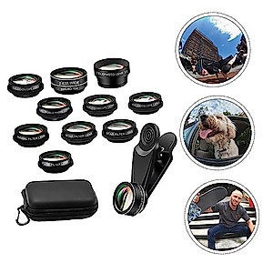 Abaodam 1 Set 10 Mobile Phone Lens Set fisheye Lens Phone Clip Lens 10 in 1 Phone Photo Lens Telephoto Lens Glass Material Phone Photography Lens Universal Mobile Phone Lens External